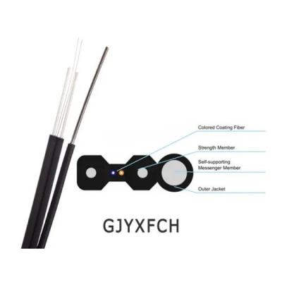 China LSZH Jacket Fiber Optic Outdoor FTTH Drop Cable With Messenger Wire 2 Core G657A1 for sale