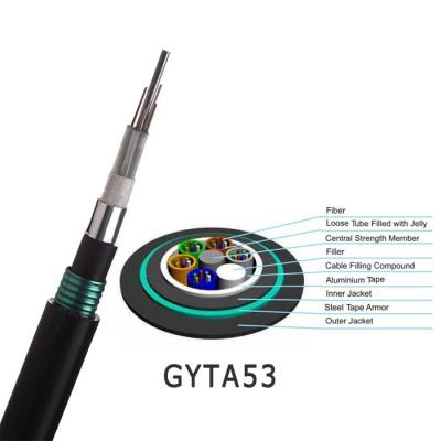 China GYXTC8S Fiber Optic Outdoor Cable Central Tube Self Support Armored Aerial cable for sale