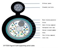 China OEM Length GYTC8S Fiber Optic Outdoor Cable PBT Loose Tube Fiber Optical Cable for sale