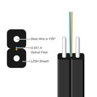 China 100N 200N 1-4 Core FTTH Drop Fiber Optic Cable G.657A1 Bend Insensitive LSZH Sheath for sale