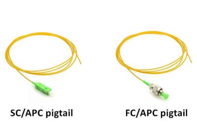 China SC APC Single Mode Optical Fiber Patch Cord Simplex / Duplex Fiber Optic Pigtails OEM for sale