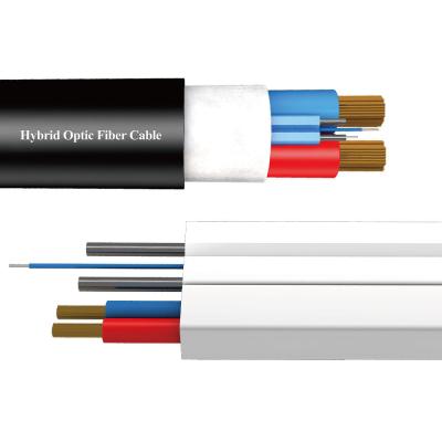 China SingleMode 12 Core Hybrid Optoelectronic Composite Cable G652D PVC Sheathed 2kilometer for sale