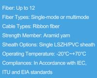 China GJDFH Multimode Ribbon Fiber Optic Cable 4 Core OEM Brand IEC ITU EIA Standards for sale