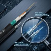 China 36 Cores Self Support Armoured Network Cable GYTC8S Fiber Optic Cable Outdoor Use for sale