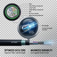 China Waterproof GYTY53 Armoured Fiber Optic Cable 2-144 Core Single Mode OEM Color for sale