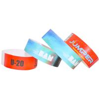 China Bar Coding Paper Event Wristbands Customized Color Tear Resistant for sale