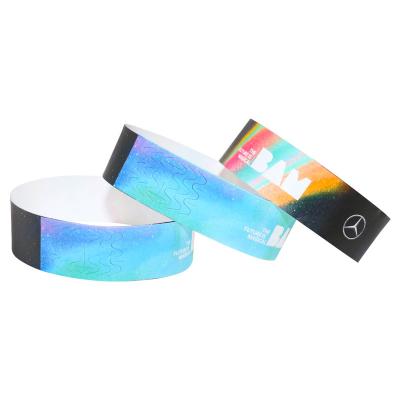 China Tyvek Paper Event Wristbands Blue Red Waterproof Adjustable Size for sale