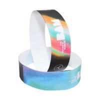 China Lightweight Tyvek Bracelets Wristbands , Bar Coding Disposable Paper Wristbands for sale