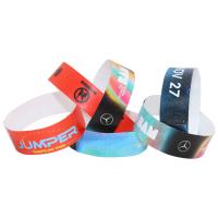 China Lightweight Tyvek Bracelets Wristbands , Bar Coding Disposable Paper Wristbands for sale