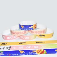 China Adjustable Size Paper Event Wristbands Printable In Neon Colors for sale