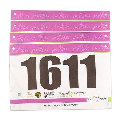 China Tear Resistant Race Bib Numbers Durable Blue Marathon Running Tags Waterproof for sale
