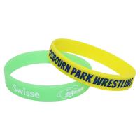 China Rubber Embossed Printed Wristbands , Segmented Printed Silicone Bands for sale