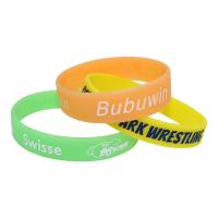 China Rubber Embossed Printed Wristbands , Segmented Printed Silicone Bands for sale
