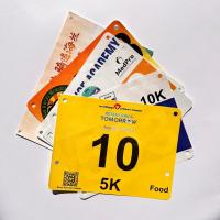China Customized Race Numbers 0.5mm Thickness Tyvek Race Bib Numbers for Marathon Competition Triathlons in Rectangular Shape for sale