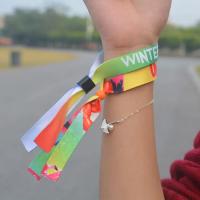 China Various Colors Fabric Woven Wristbands Customized Logo Colors For Polyester Material Wristband for sale