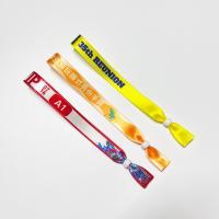 China Various Colors Fabric Woven Wristbands Customized Logo Colors For Polyester Material Wristband for sale