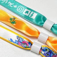 China Various Colors Fabric Woven Wristbands Customized Logo Colors For Polyester Material Wristband for sale