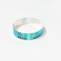 China Factory Wholesale Laser Glitter Flash Wrist Strap Customized Style Barcode Logo Paper Wristband For Events for sale