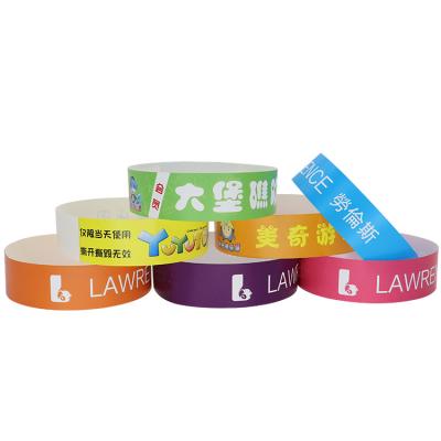 China Wholesale Customized PP Paper Event Wristbands With logo pattern word barcode promotional gift wrist band for sale