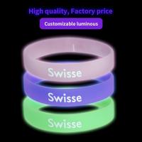 China Custom Logo Printed Silicone Wristbands Multi Style night glow Luminous Silicone Bands For Promotion And Advertising for sale