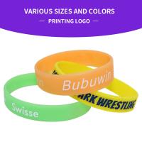 China Custom Logo Printed Silicone Wristbands Multi Style night glow Luminous Silicone Bands For Promotion And Advertising for sale
