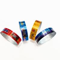 China Hot Sale Shiny Laser Glitter Promotional Wristband Waterproof Laser Paper Bracelet Adult Kid Events Admission Wristband for sale