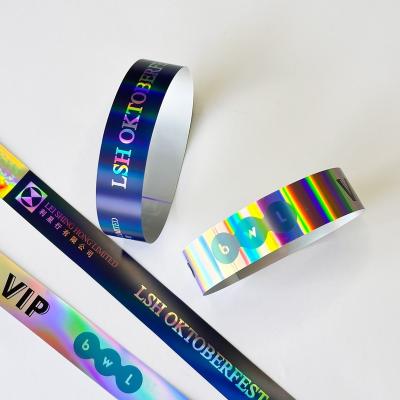 China Customized Event Wristband Shiny Bracelet Laser Glitter Party Activity Wristband For Adult Kids for sale