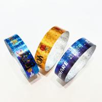 China Event Shiny Glitter Promotional Wristband Waterproof Laser Star Paper Bracelet Adult Kid Events Admission Wristband for sale