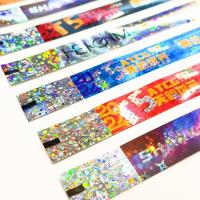 China Event Shiny Glitter Promotional Wristband Waterproof Laser Star Paper Bracelet Adult Kid Events Admission Wristband for sale