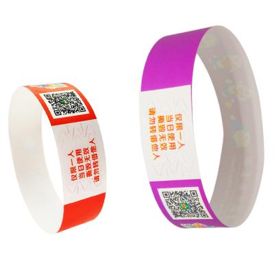 China Cheap Colorful Tyvek Event Wristbands With Full Color Printing Waterproof Sweat Resistant Admission Wrist Bands for sale