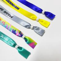 China Hot Selling Custom Logo Polyester Woven Cloth Wristbands Gift For Promotion And Events Adjustable Length Woven Wristband for sale