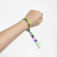 China Hot Selling Custom Logo Polyester Woven Cloth Wristbands Gift For Promotion And Events Adjustable Length Woven Wristband for sale
