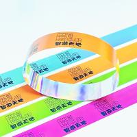 China Factory Wholesale Laser Glitter Flash Wrist Strap Customized Style Barcode Logo Shiny Laser Paper Wristband For Events for sale