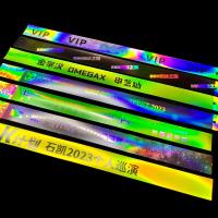 China Factory Wholesale Laser Glitter Wrist Strap Soft Thin Custom Style Barcode Logo Shiny Laser Paper Wristband For Event for sale