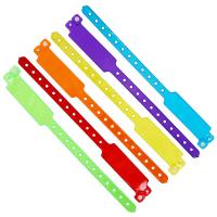 China Manufacturer Disposable Custom Wristband Plastic Vinyl PVC Neon Fluorescent Color Waterproof Event Party Gift Wristband for sale