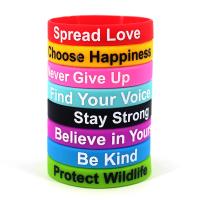 China Silicone Bracelets Custom Match Slogan Watchword Printed Wrist Bands for Festival Promotion Souvenirs for sale