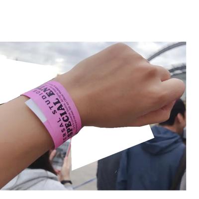 China Custom Tyvek Event Wristbands Barcode Number Waterproof Event Party VIP Identification Admission Paper Bracelet Band for sale