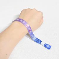 China Adjustable Park Admission Wristbands Custom Logo Polyester Woven Cloth for Concerts and Promotions for sale