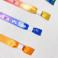 China Adjustable Park Admission Wristbands Custom Logo Polyester Woven Cloth for Concerts and Promotions for sale