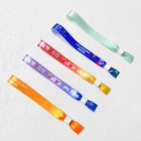 China Adjustable Park Admission Wristbands Custom Logo Polyester Woven Cloth for Concerts and Promotions for sale