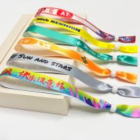 China Adjustable Park Admission Wristbands Custom Logo Polyester Woven Cloth for Concerts and Promotions for sale