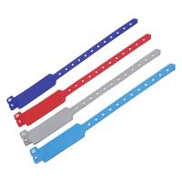 China Disposable Custom Wristband Neon Fluorescent Color Plastic Vinyl PVC Waterproof Event Party Wristband for sale