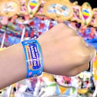 China Custom Logo Promotional Item Wristbands Vinyl One Layer PVC Waterproof Colorful Paper Bracelet Wristbands With Barcode for sale