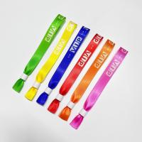 China Custom Logo Polyester Woven Cloth Wristbands Concert Promotion Events Gift Adjustable Length for sale