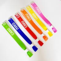 China Custom Logo Polyester Woven Cloth Wristbands Concert Promotion Events Gift Adjustable Length for sale