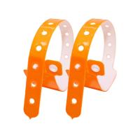 China Custom Disposable Wristband Plastic Waterproof Vinyl PVC Neon Fluorescent Color Event Party Gift Wristband for sale