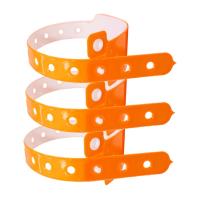 China Custom Disposable Wristband Plastic Waterproof Vinyl PVC Neon Fluorescent Color Event Party Gift Wristband for sale