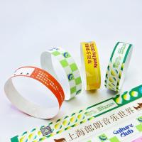China Tyvek Dupont Paper Wristbands Park Activity Barcode Events Markrting Paper Event Admission Bracelet for sale
