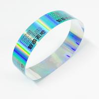 China Factory Wholesale Paper Bracelets Event Custom Concert Neon Rainbow Shiny Laser Promotional Gift Paper Wristband for sale