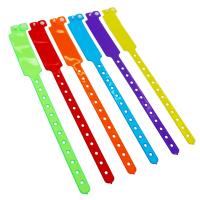 China Disposable Custom Wristband Neon Fluorescent Color Plastic Vinyl PVC Waterproof Event Party Wristband for sale